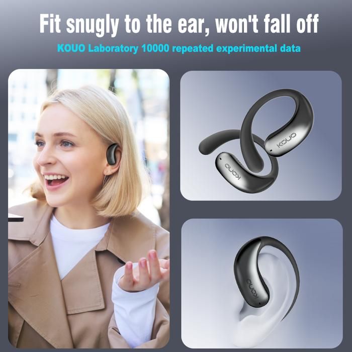 KOUO Smart Open écouteur sans fil Bluetooth traduction casque 164 ...