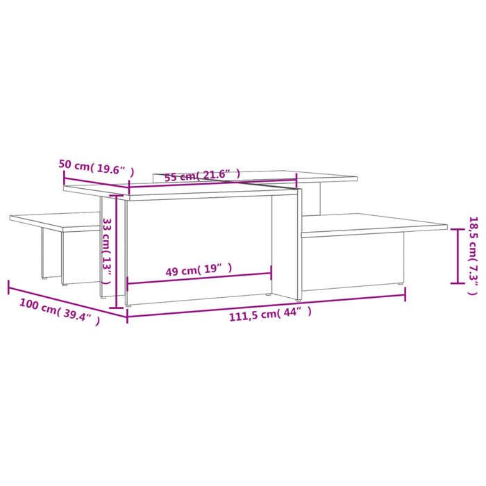 JILL'S - Tables basses - VIDAXL - Lot de 2 - Chêne fumé - Bois d ...
