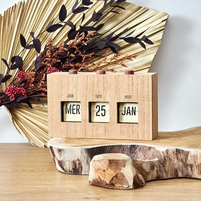 Calendrier Flip Flap en Bois Brut, Élément Décoratif Fonctionnel pour ...