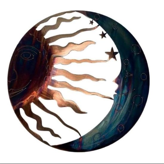 Art Mural éLéGant Soleil et Lune, DéCoration en MéTal, Sculpture ...