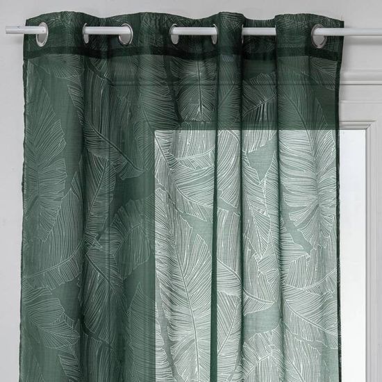 Voilage "Devo" vert cèdre 140x240cm - Atmosphera createur d'interieur ...