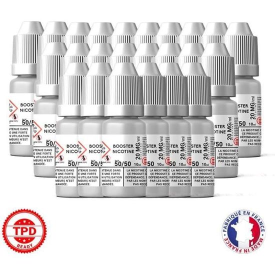 Pack Booster Nicotine 20 mg 10 ml 50/50 - 50% PG / 50% VG DIY Lot de 24 ...