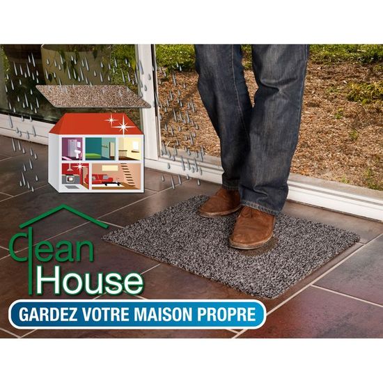 Tapis super absorbant Clean House Gris 50x70 - Cdiscount Maison
