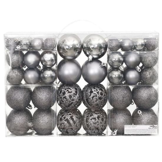 Boules de Noël 100 pcs gris 3 - 4 - 6 cm - SALALIS - DP4896 - Cdiscount Maison