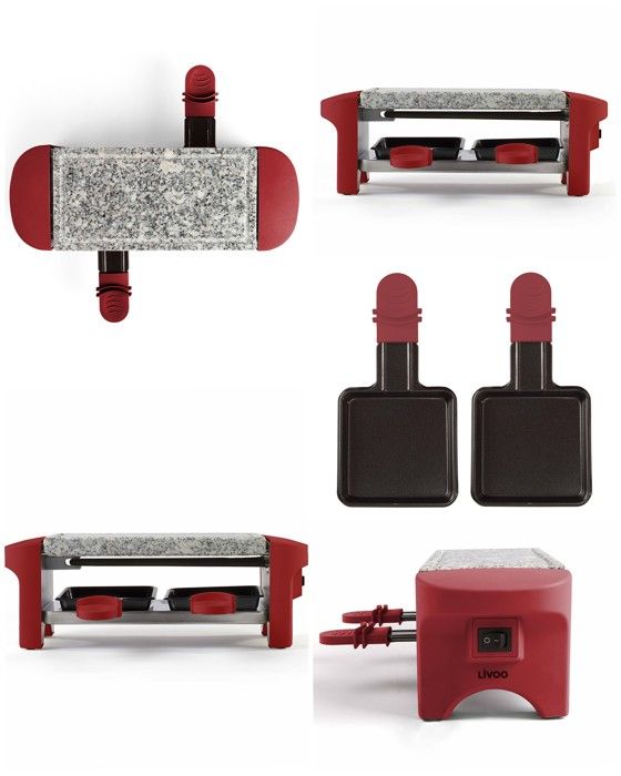 Appareil à raclette - LIVOO - 2 personnes - 350W - Pieds antidérapants ...