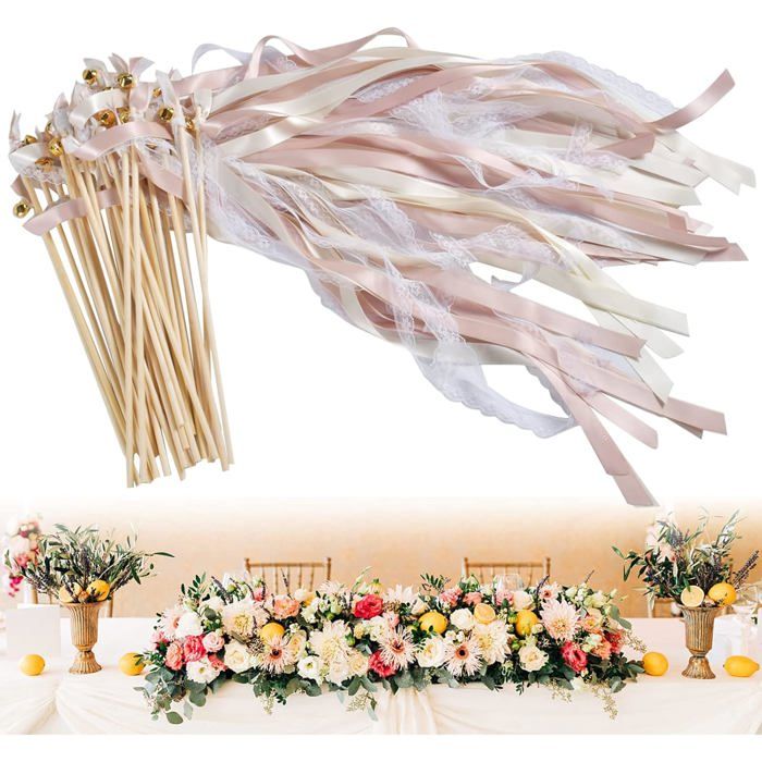 Lemotoy Ruban Mariage 30Pcs Baguettees De Mariage Fée Bâton, Magiques ...