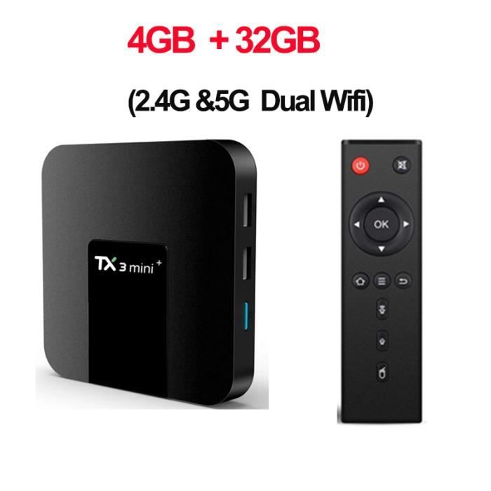 Ue Plug - 4G 32G - boîtier Smart TV Android 11, Amlogic S905W2, 4 go BT, 4K, 2.4G et 5G, double ...