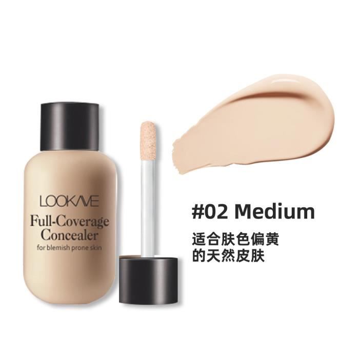 LOOKAVE concealer foundation liquid 02 Medium léger et respirant masque ...