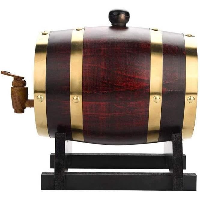 Vin Accessoires Tonneau de vin en chêne, 1.5L, 3L, 5L, 10L Durable Bois Vintage Tonneau de vin ...