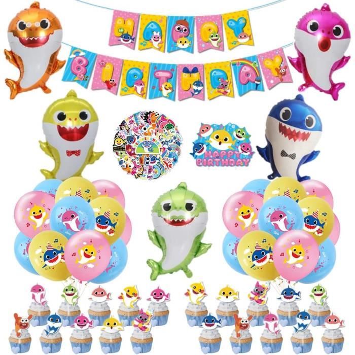 Décorations D'Anniversaire Pour La Famille De Requin, Fournitures De ...