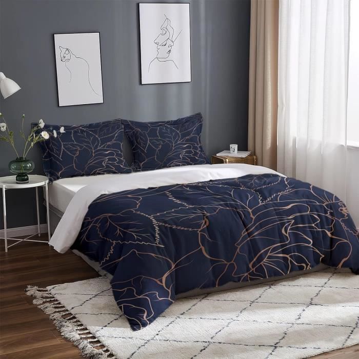 Feuilles Simples Parure Housse De Couette,Luxe Léger Et Simplicité 135 ...