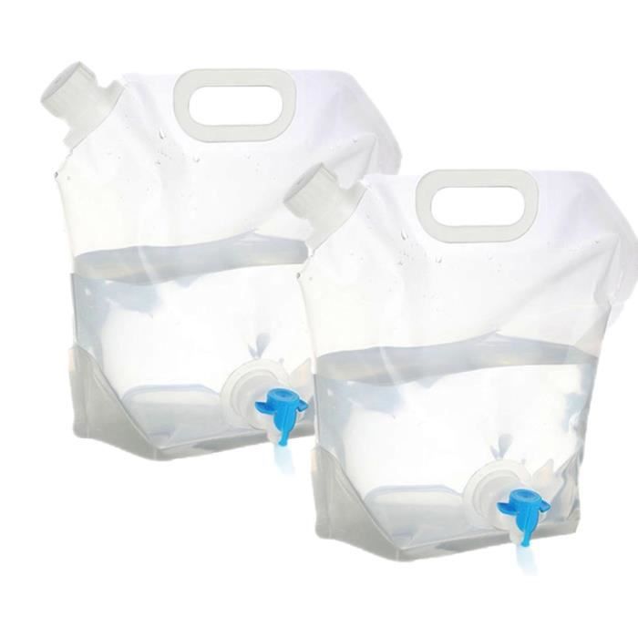 Sac d'eau pliable - Mixte - 5L - PE de qualité alimentaire - Léger et durable - Pratique pour le ...