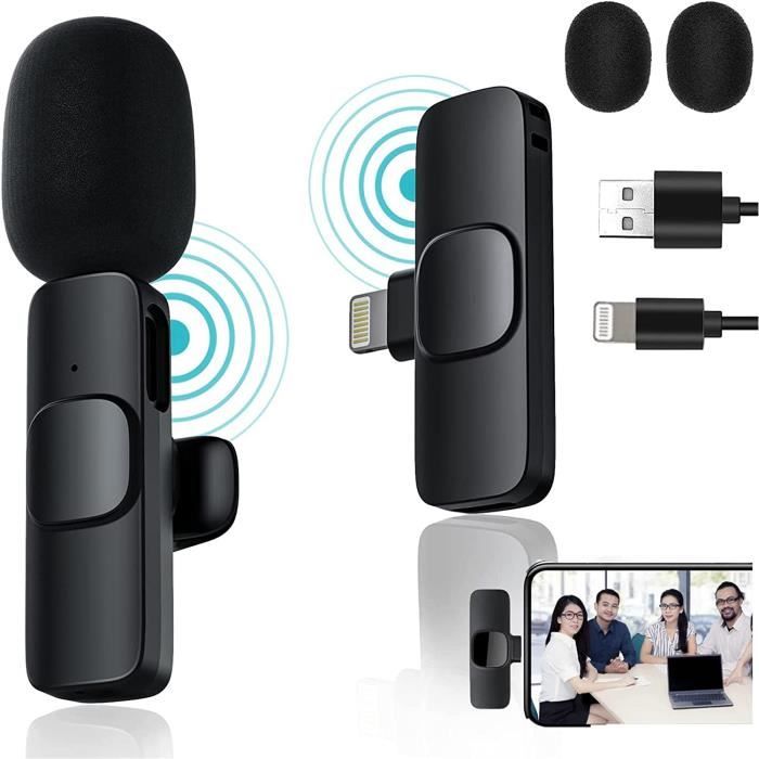 Microphone Cravate sans Fils pour iOS, Micro Cravate Plug Play pour ...