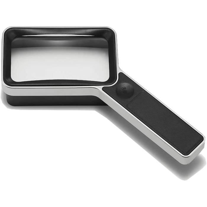 30X Loupe de Lecture Lumineuse Rectangulaire-Loupe Grossissante avec Lumières 6 LED Dimmables ...