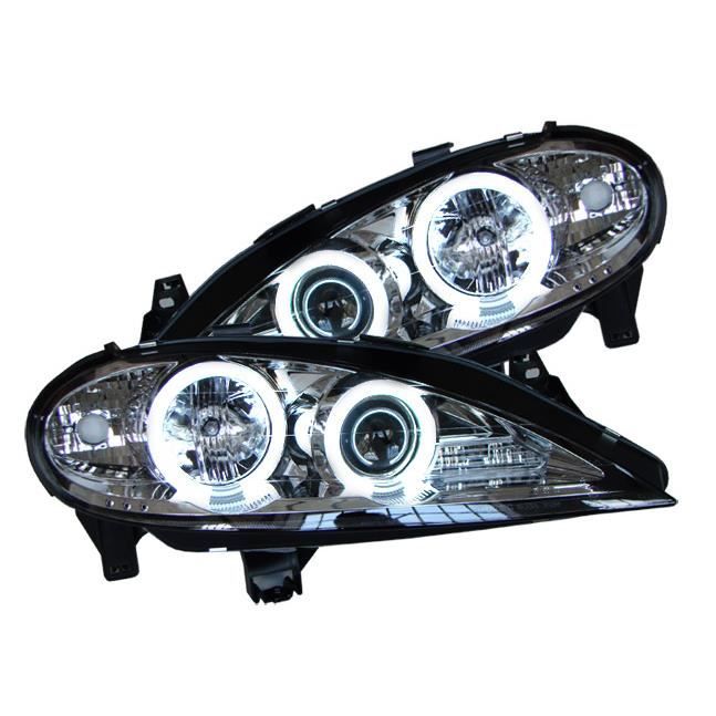 Phares design angel eyes, CCFL Cool Lights, chrome, H1/H1 MEGANE, 99-02 ...