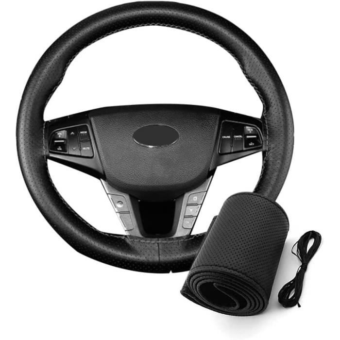 Bougpeng Couvre Volant Cuir À Coudre 38 Cm Noir Housse En Cuir ...