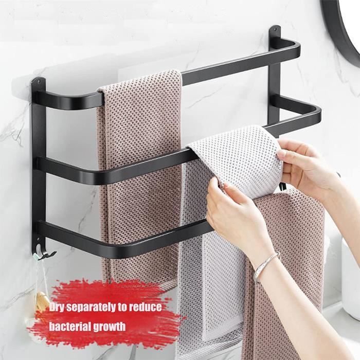 ACCESSOIRE SALLE DE BAIN!!! Porte Serviettes Salle de Bains - Noir 50 ...