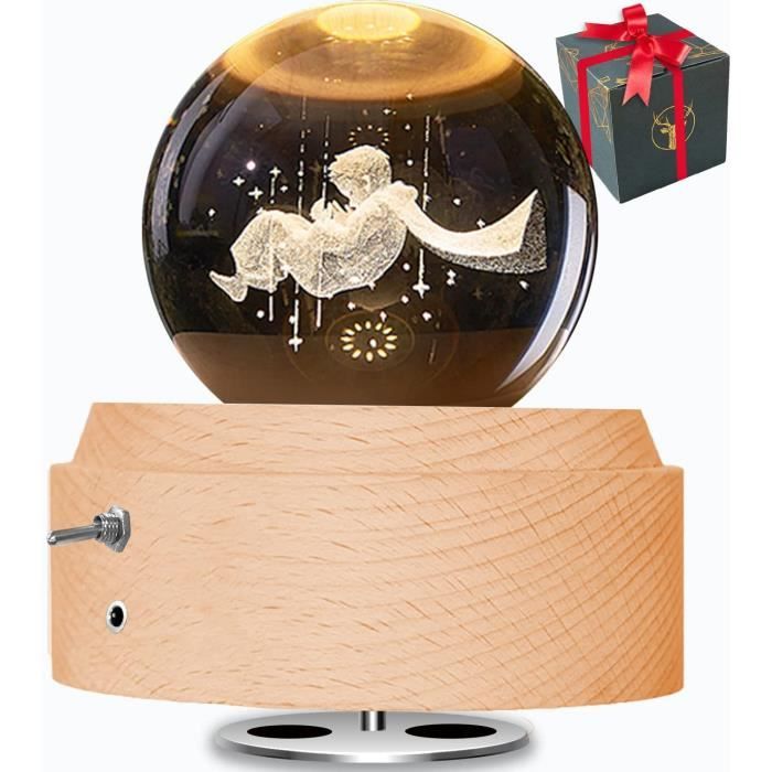 Boîte À Musique, K9 En Verre 3D, Boule De Cristal Avec Socle En Bois ...