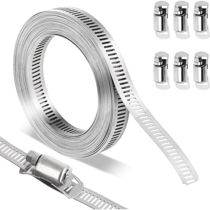 2.5M Collier De Serrage Inox Métallique Réglables De Tuyau Clips ...
