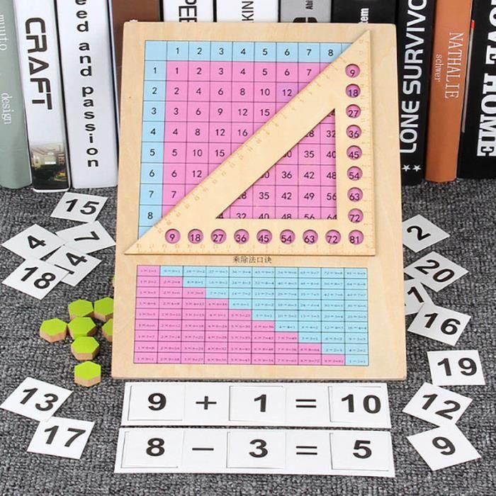 Montessori Mathématiques Aides Pédagogiques Jouets En Bois Puzzle Table ...