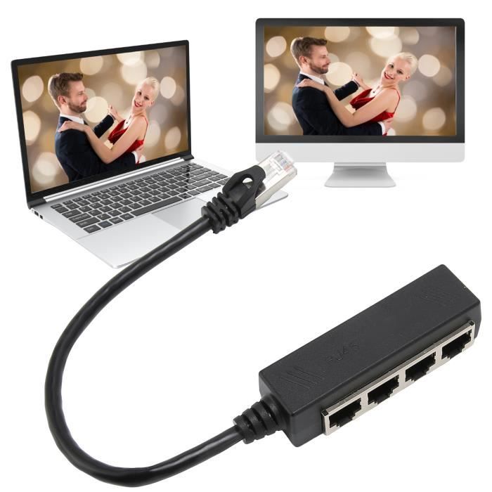 SUC-Cable répartiteur Ethernet RJ45 Lan Socket Splitter Ethernet ...