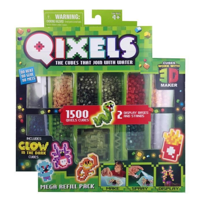 QIXELS - Mega recharges GLOW (1500 recharges - 10 couleurs) - Cdiscount ...