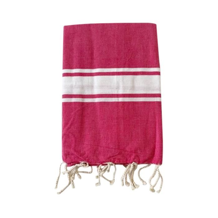 Fouta traditionnelle - Le Comptoir de la Plage Kozo Fuchsia - Taille L ...