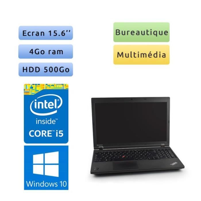 Lenovo Thinkpad L540 - Windows 10 - i5 4Go 500Go - 15.6 - Webcam - Grade B - Ordinateur Portable ...