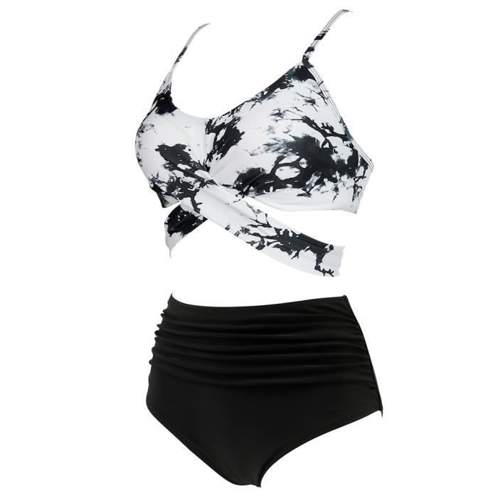 Maillot de bain,OMKAGI-Maillot de bain imprimé léopard,sexy,taille ...