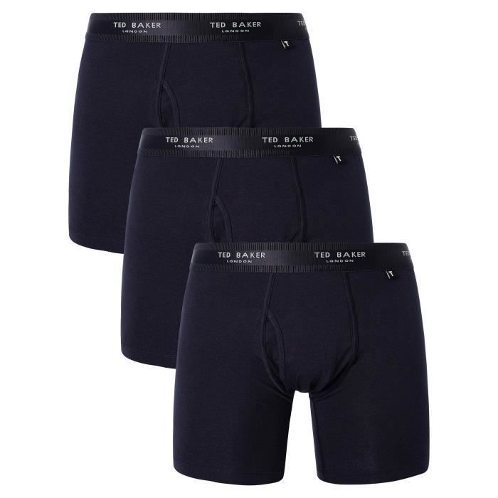 Lot De 3 Boxers En Coton Extensible - Ted Baker Bleu - Cdiscount Prêt-à ...
