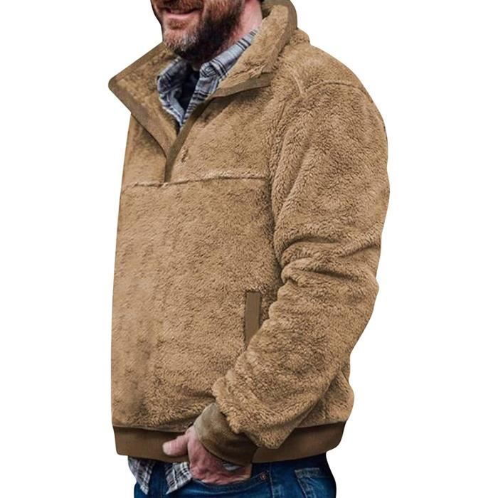 Pull Homme Blanc d'extérieur en hommes hiver couleur unie à manches ...