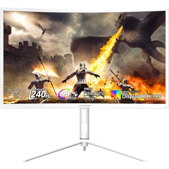 27" Moniteur Gaming 240 Hz, Ecrans Pc Va, Qhd (2560 X 1440), 1Ms, Incurvé 1000R, Dp & Hdmi & Usb ...