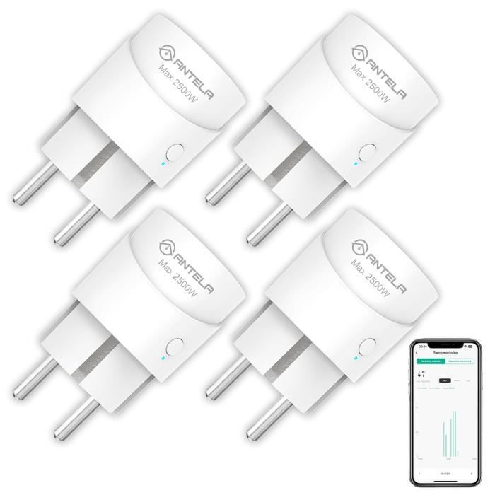 Prise Connectée Alexa Wifi Mini 10A Mesure De Consommation Électrique ...
