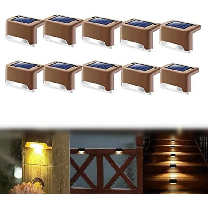 10Pack Solar Railing Led Lights,Outdoor Weatherproof Solar Deck Lights ...