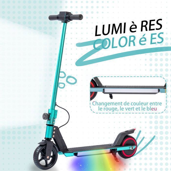 Vankel Trottinette Électrique Enfant 6-14 Ans – Vert – Pliable et ...