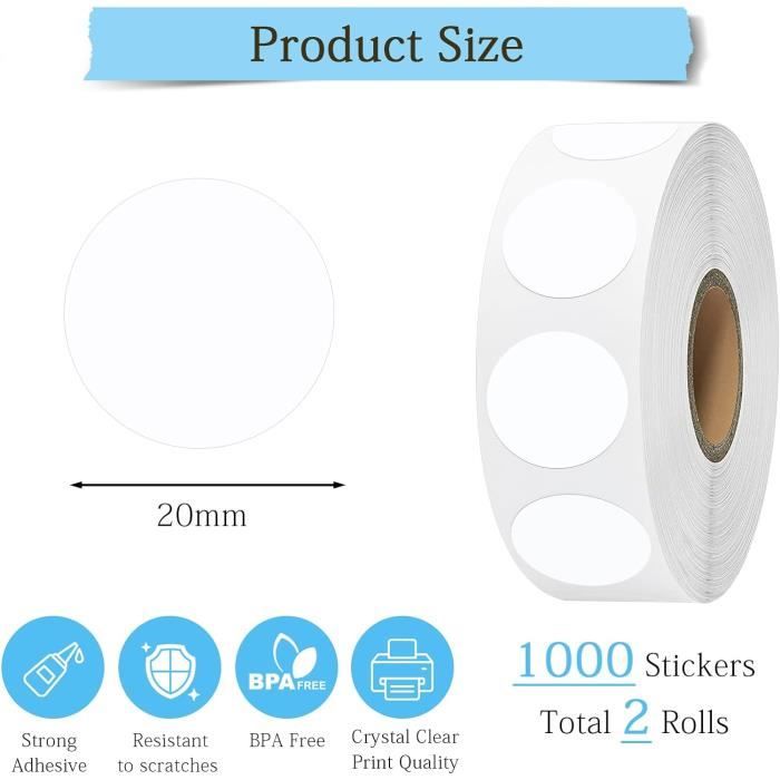 Vicloon Pastille Autocollante de Couleur, 2000Pcs Gommettes ...