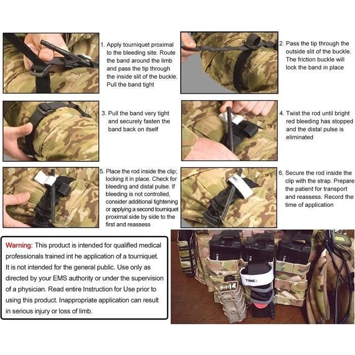 Garrot Tourniquet 2 PCS Tactical Tourniquets Pansement pour Le Contrôle ...