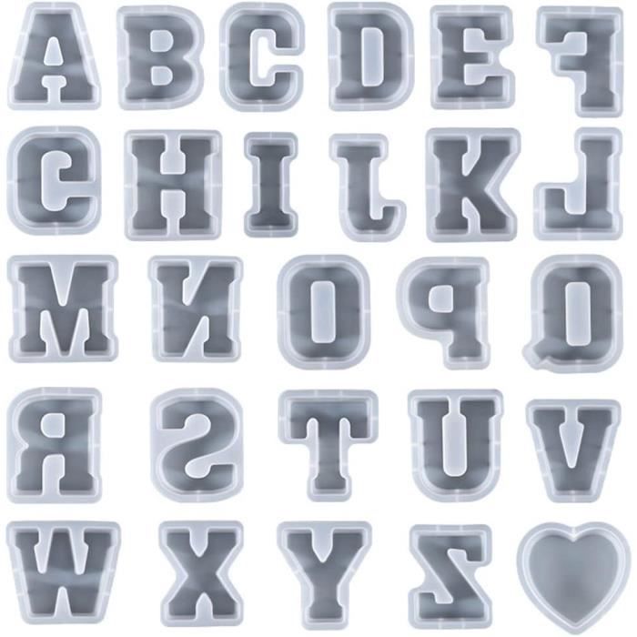 Moule Resine Epoxy Lettre Geante, Moule En Silicone Alphabet, Grand ...