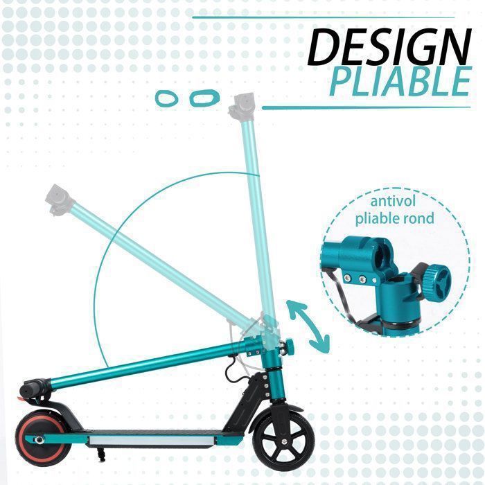 Vankel Trottinette Électrique Enfant 6-14 Ans – Vert – Pliable et ...