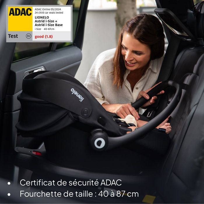 Siège-auto 0+ avec base ISOFIX - LIONELO Astrid i-Size - ADAC - Cosi ...