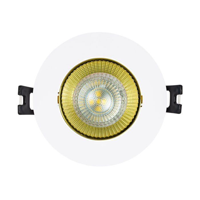 Collerette Downlight Ronde Orientable pour Ampoule LED GU10/GU5.3 Coupe ...
