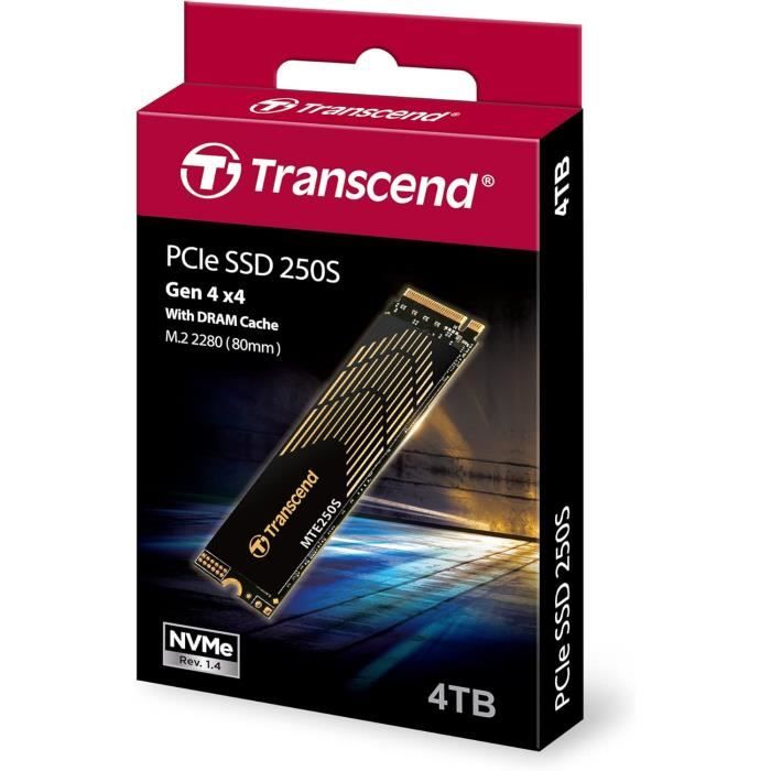 SSD Transcend 4 To NVMe PCIe Gen4 x4 M.280 Solid State Drive ...