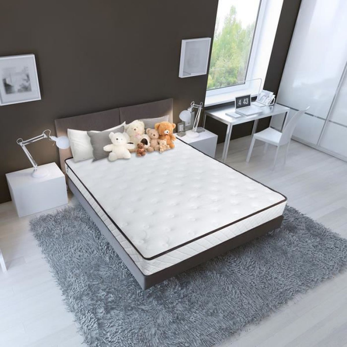 Matelas Wowttrelax Matelas 140 x 200 cm - Épaisseur 24 cm - Hybride ...