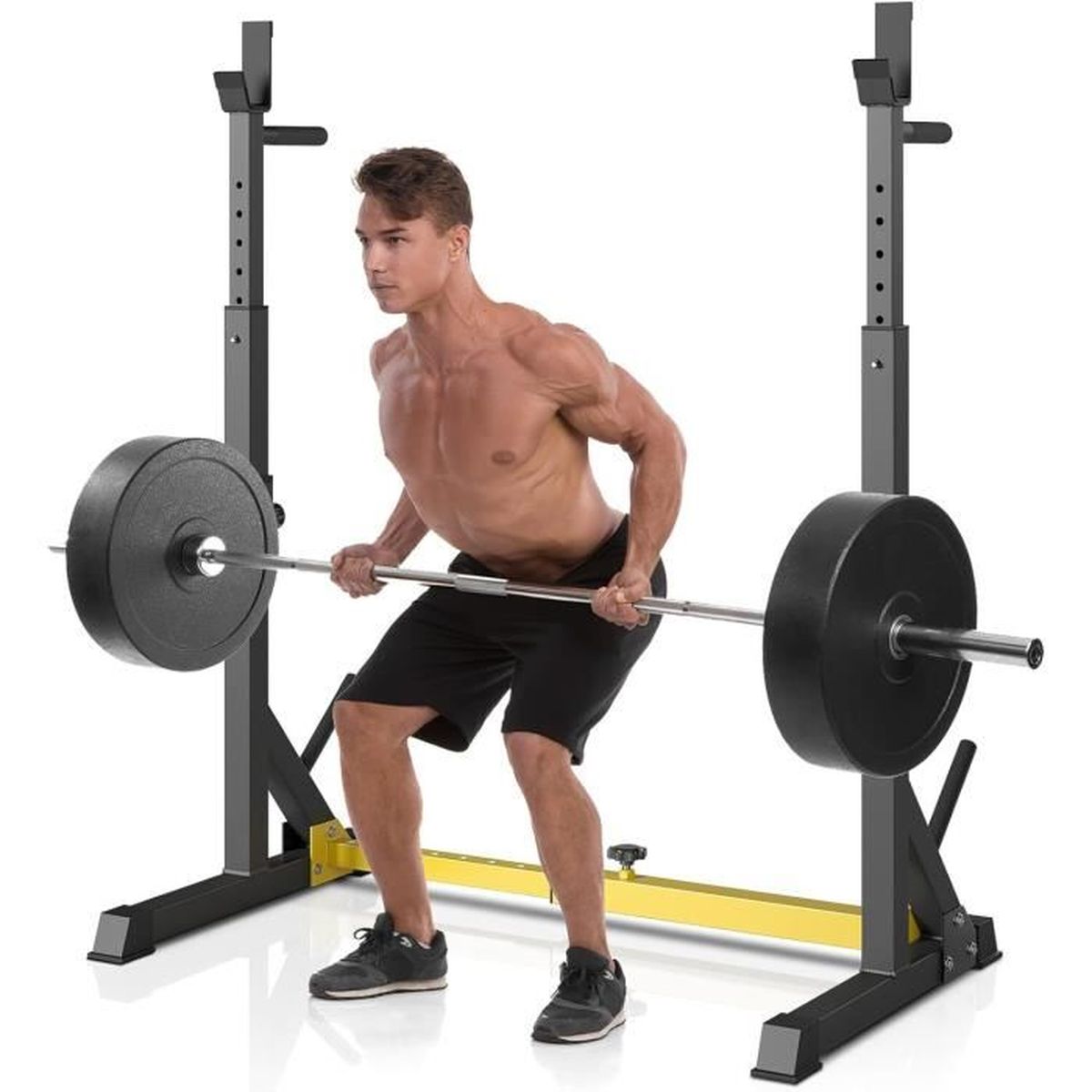 Cages de Squat, Supports Réglable de Rack Squat Multifonction Barbell ...