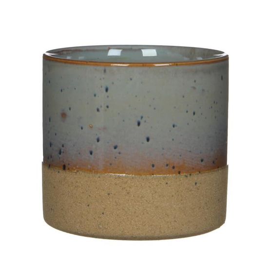 EDELMAN Lago Pot rond - Céramique - Gris - H13 x D13,5 cm - Cdiscount ...