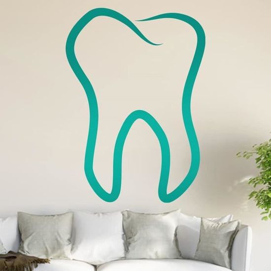 Dent 6 tailles disponibles-sticker autocollant, 54 tuerkis, 80 x 57 cm ...