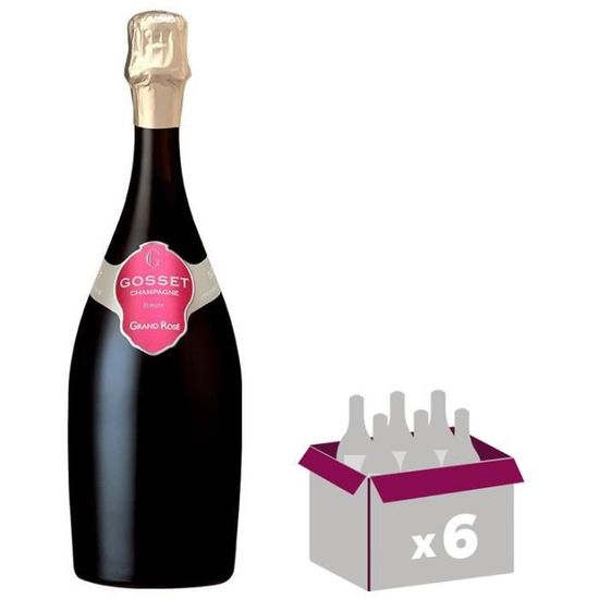 Champagne Gosset Grand Rosé - Lot de 6 - La cave Cdiscount