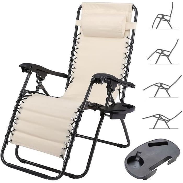 Chaise Longue Transat Jardin Plein Air,Transat de Plage Pliable,Bain de ...