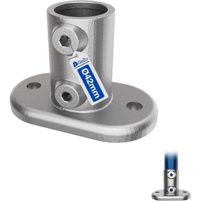 GeZu Impex Bride de Base Ø42mm Galvanisé à Chaud Argent Bride fixation ...