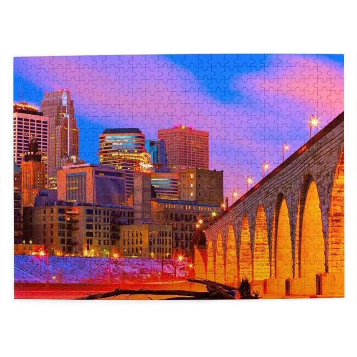 Puzzle 300 pièces Carte caau,Puzzle Minneapolis USA Amérique,adultes ...